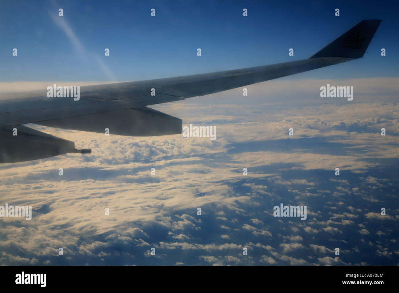 view from airplane window of dubai world construction site islands ...