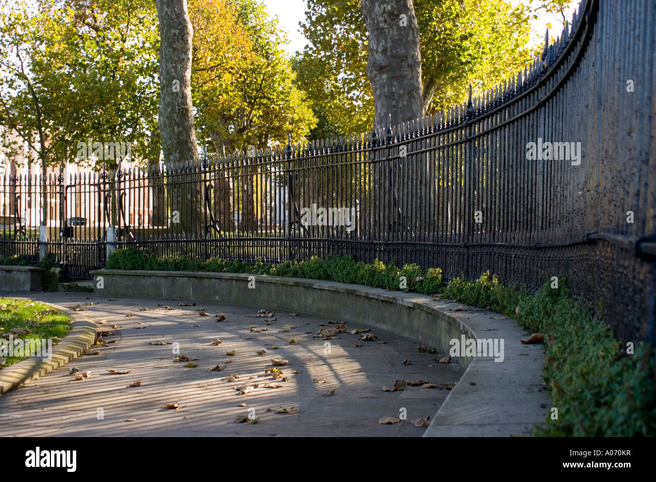 curved path with railings Stock Photo - Alamy