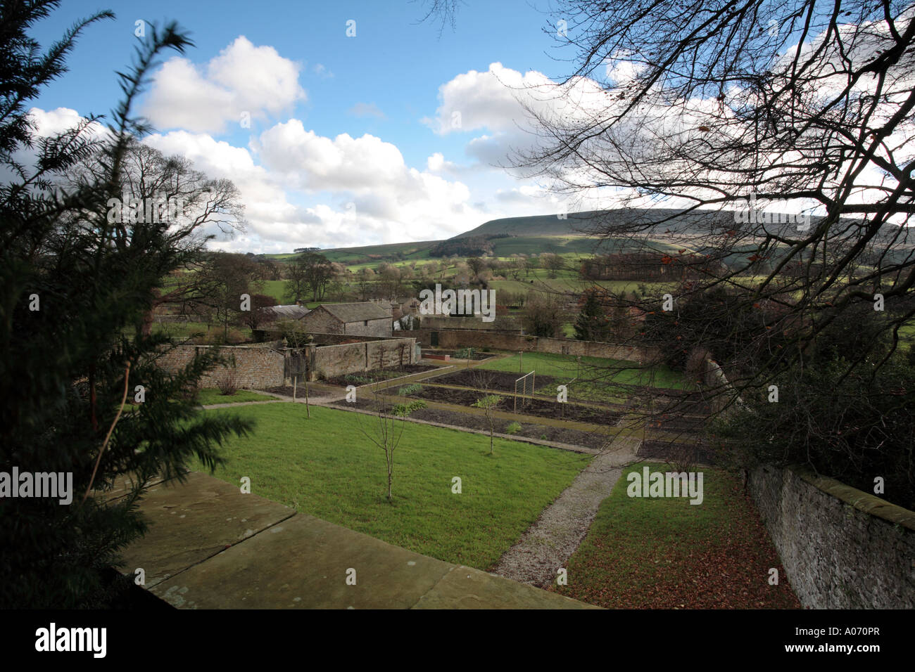 Downham, Lancashire, View to Pendle Hill, in Ribble valley, UK, Europe ...