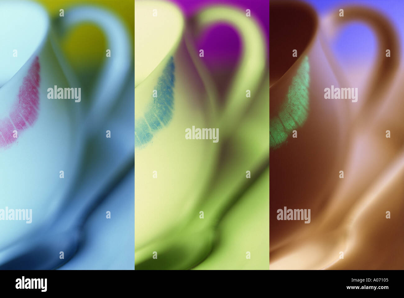 Three coffee tea cups Stock Photo - Alamy