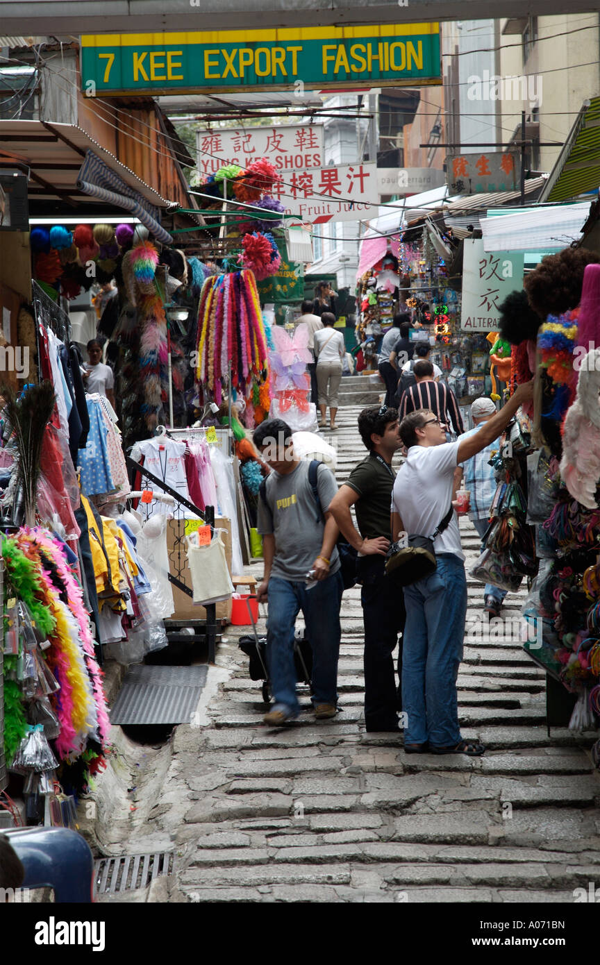 shoppers in alleyway shopping area of hong kong fareast asia pottinger ...