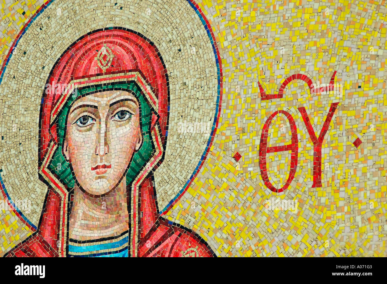 Byzantine Catholic church and its glass art and crosses and Icons and ...