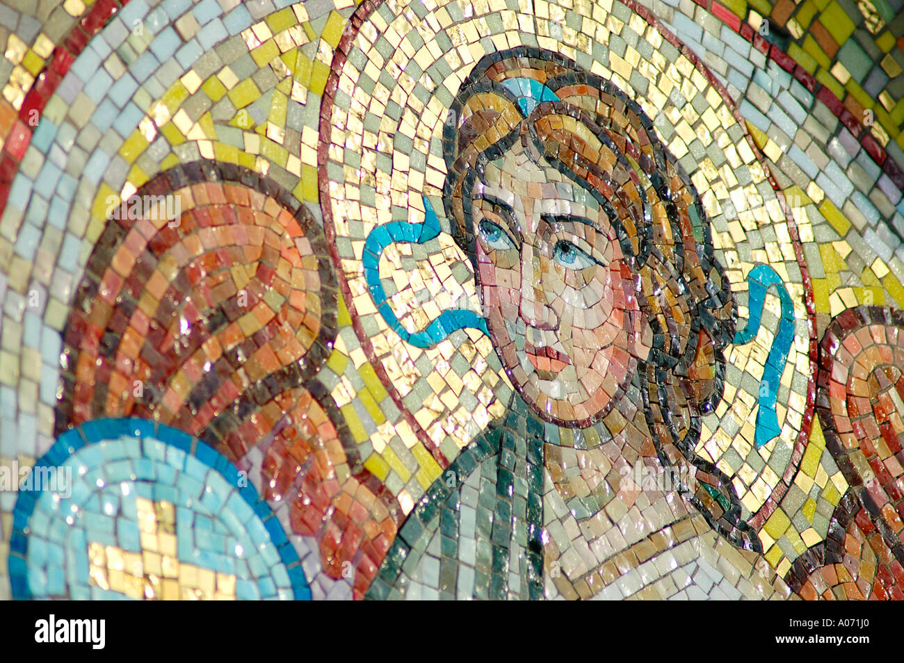 Byzantine Catholic church and its glass art and crosses and Icons and ...