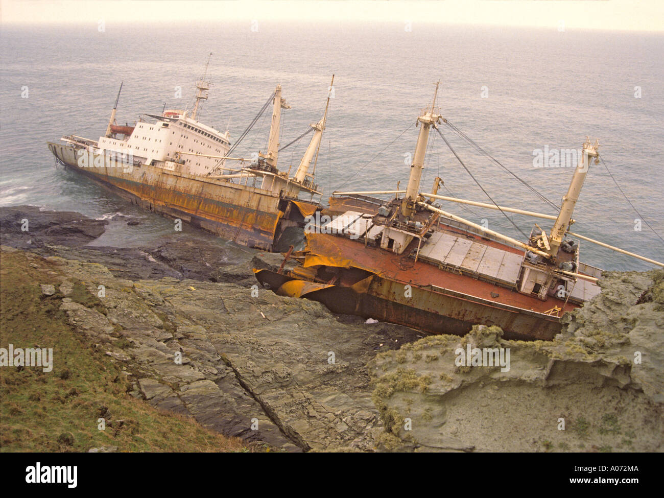 Shipwreck, freighter Demetrios , Prawle Point , South Devon , England ...