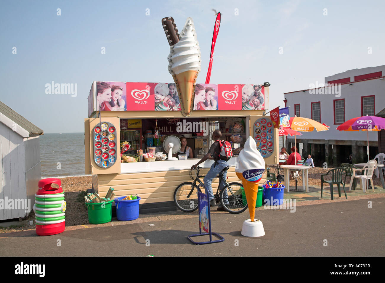 Seaside ice cream stall Felixstowe Suffolk England Stock Photo - Alamy