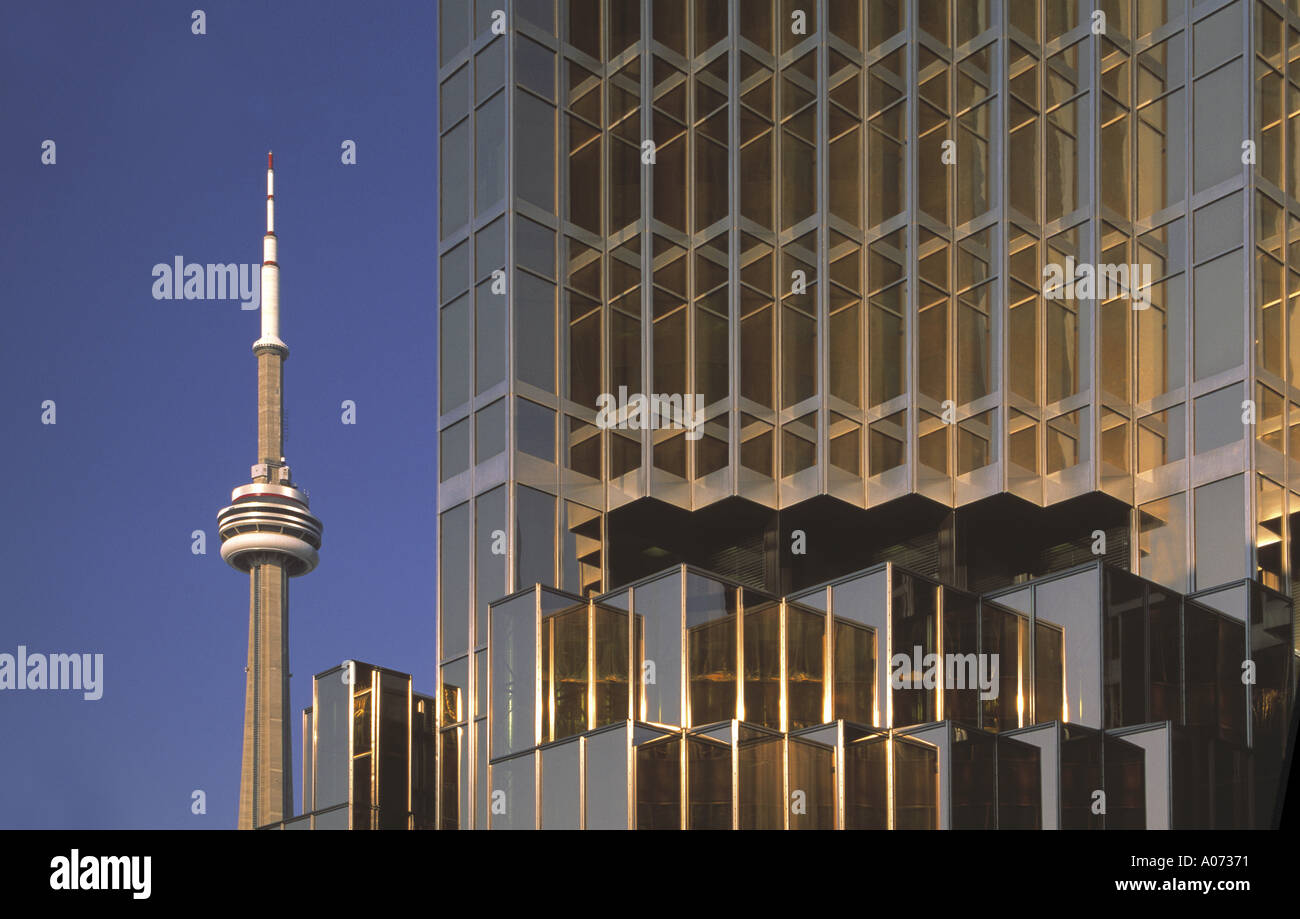 Downtown Buildings and the CN Tower Toronto Ontario Canada Stock Photo ...