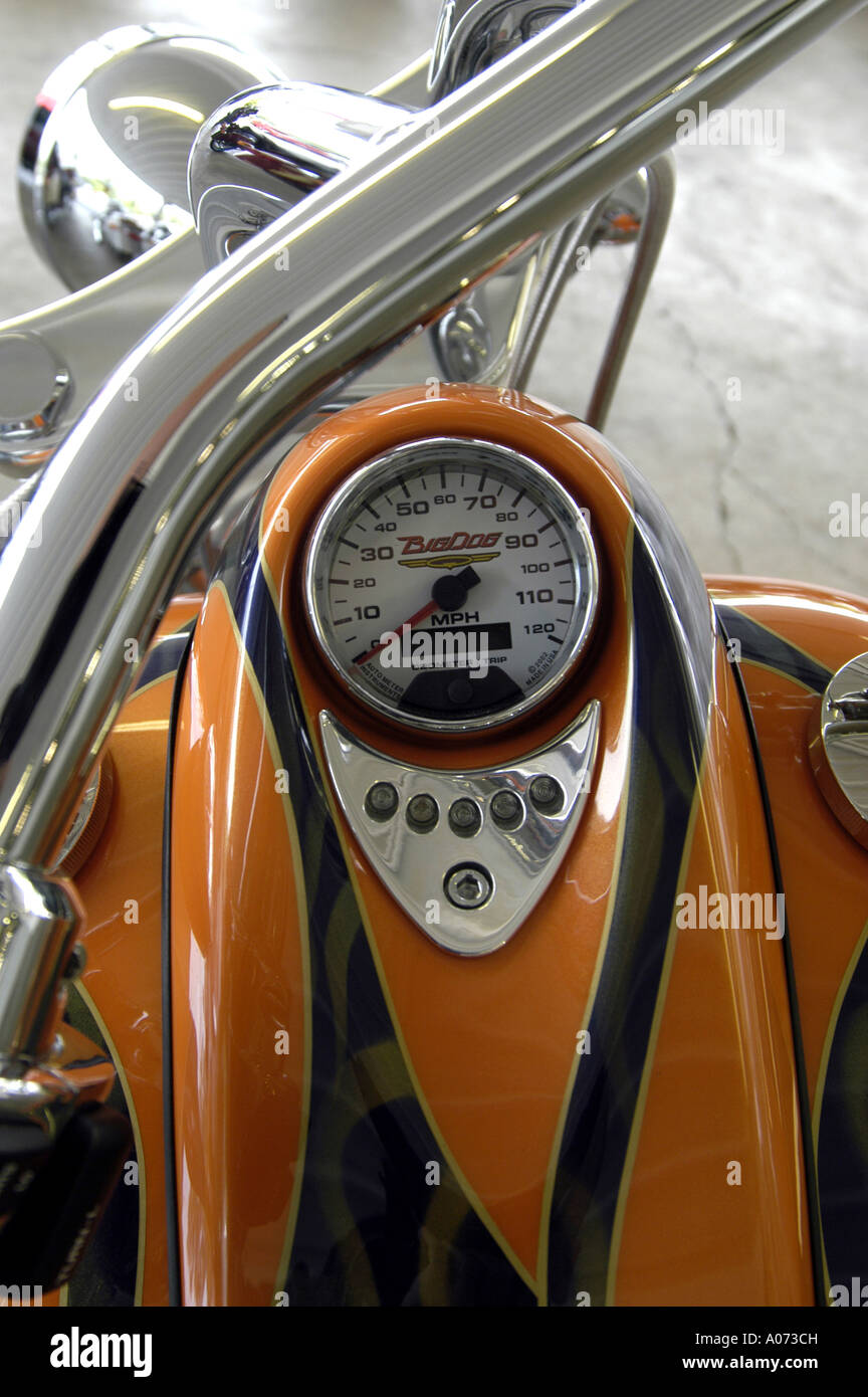Big Dog MC, Tank Mount Speedometer Stock Photo - Alamy