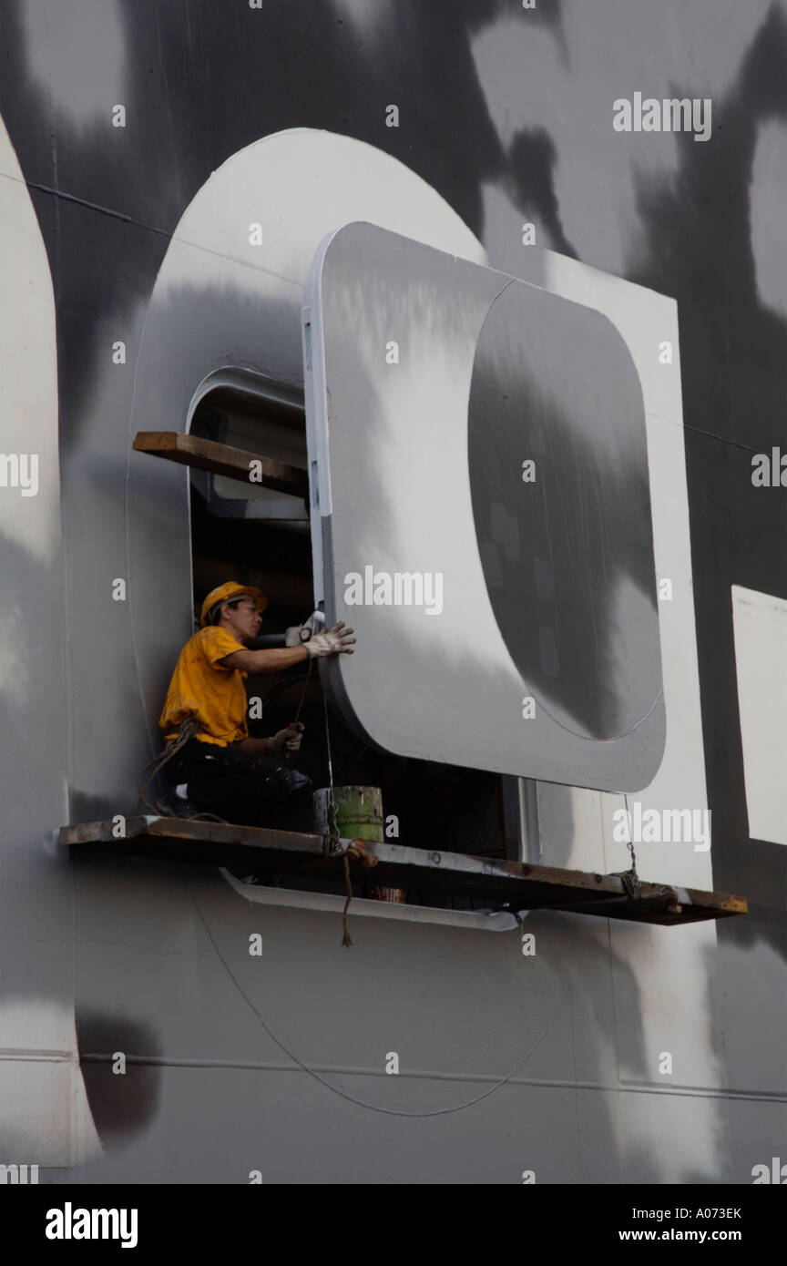 graphic detail shot of ship repair and ship painting and protective ...