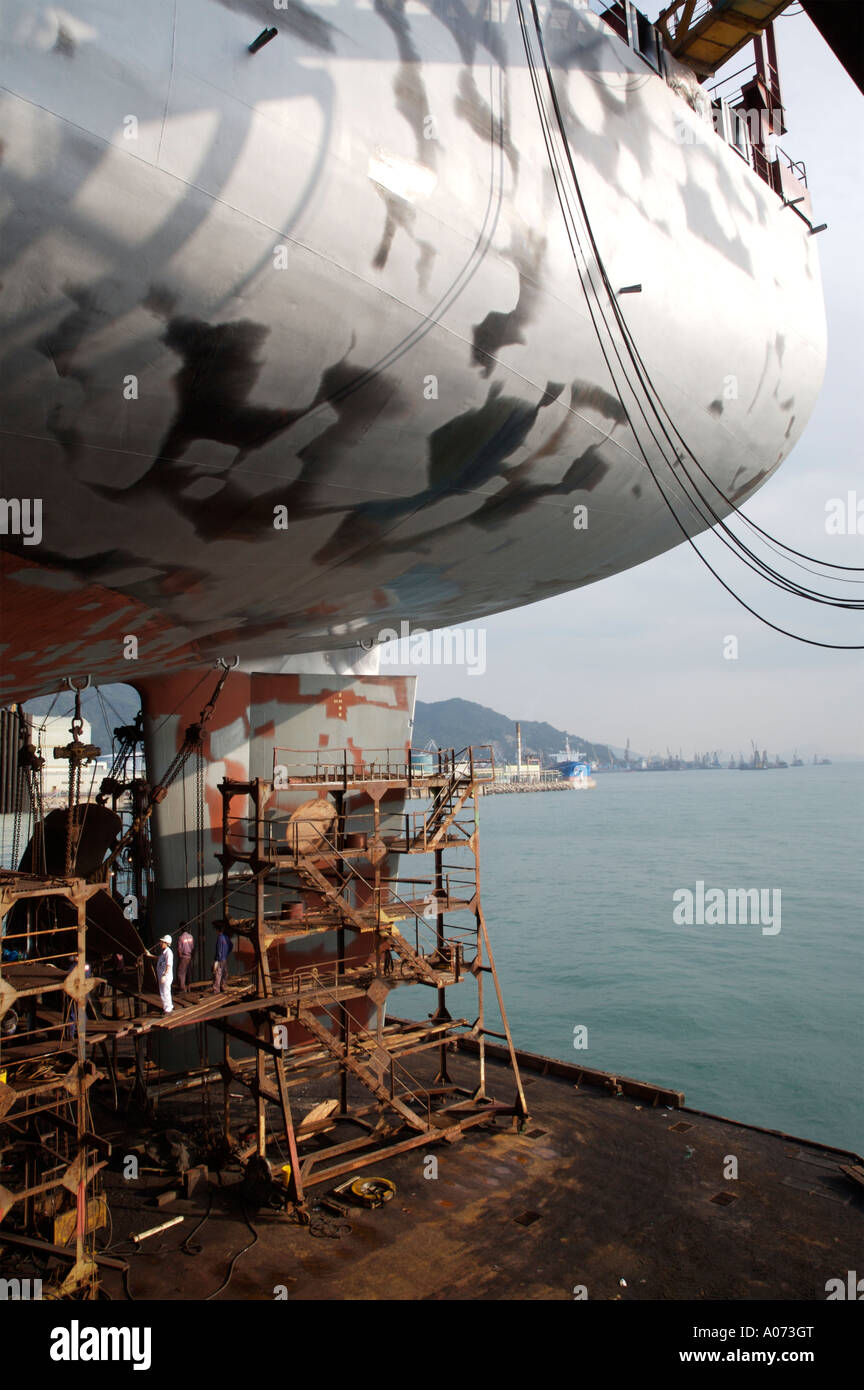 graphic detail shot of ship repair and ship painting and protective ...