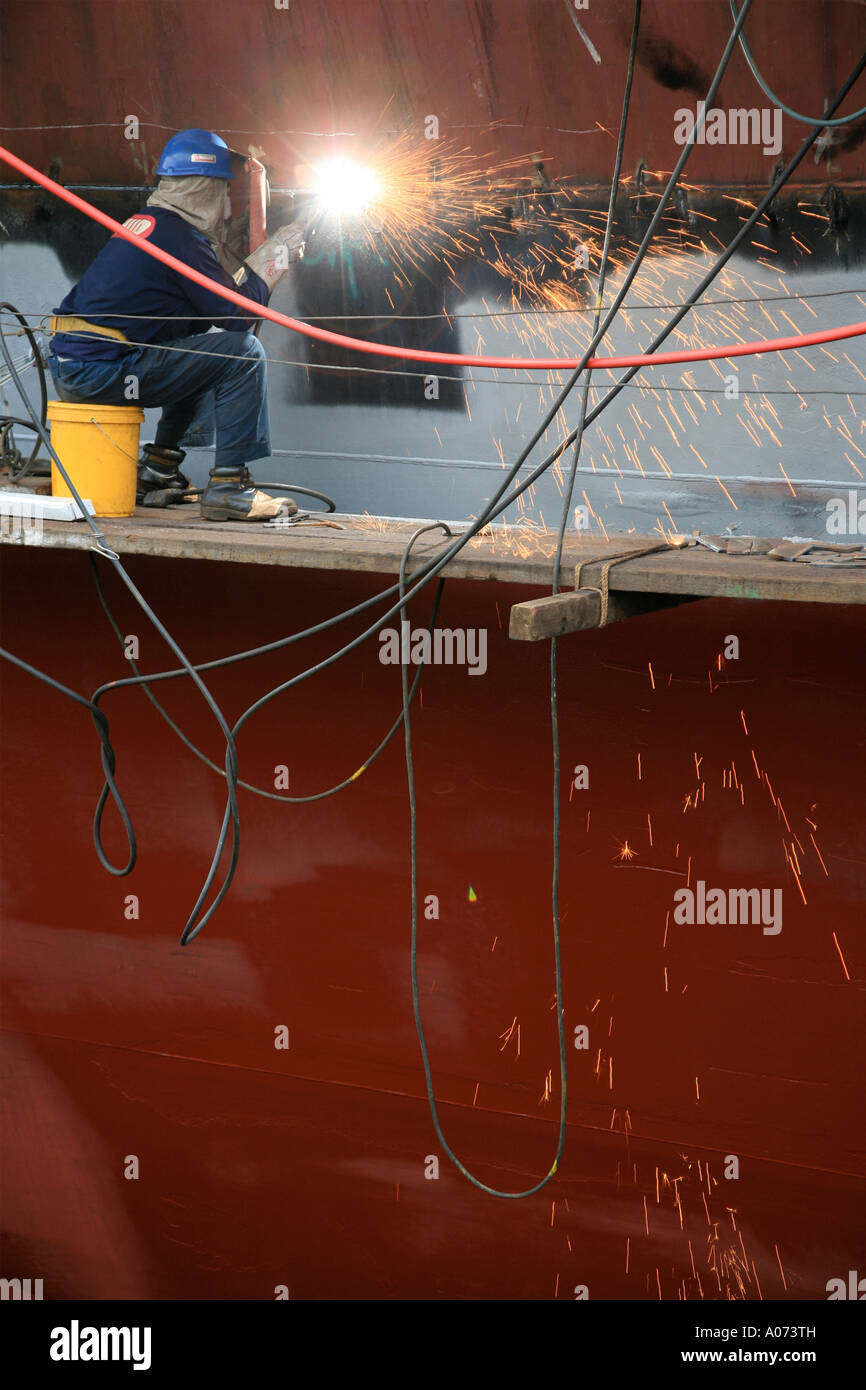 graphic detail shot of ship repair and ship painting and protective ...