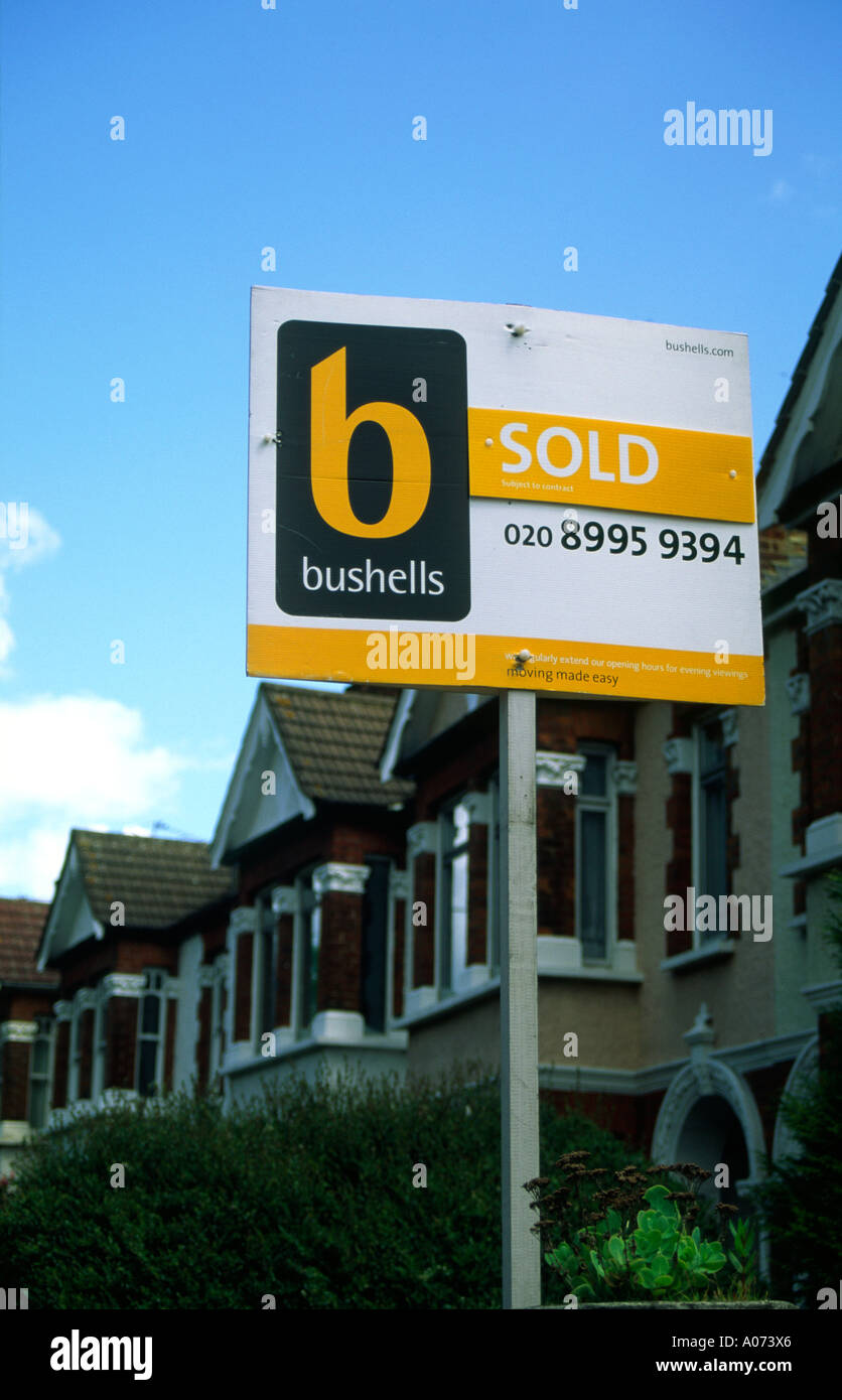 Sold sign in London Stock Photo - Alamy