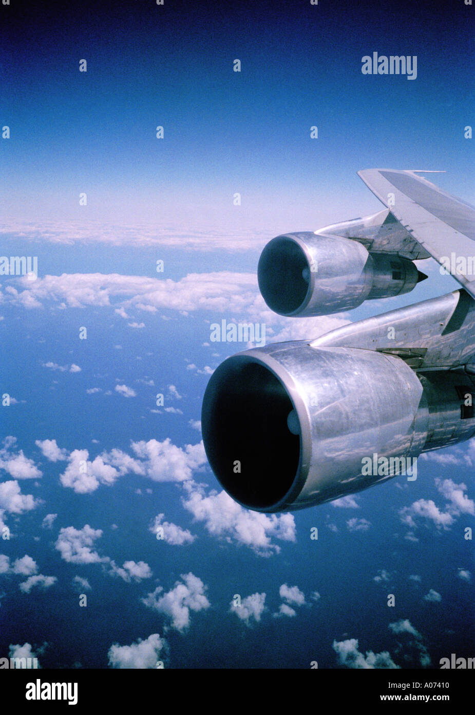 Commercial Jet flying over the Ocean Stock Photo - Alamy