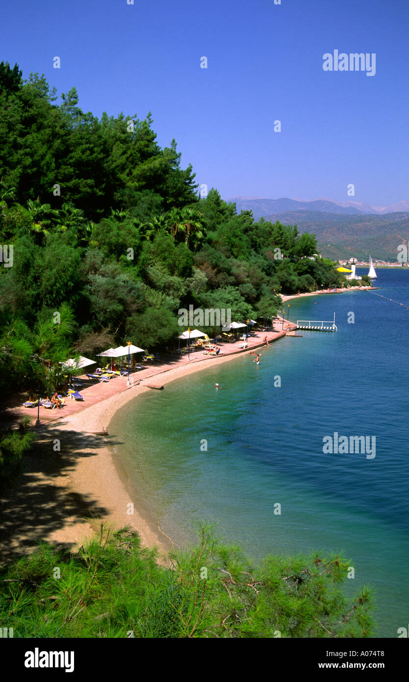 Beach at Club Hotel Letoonia in Fethiye in Turkey Stock Photo - Alamy