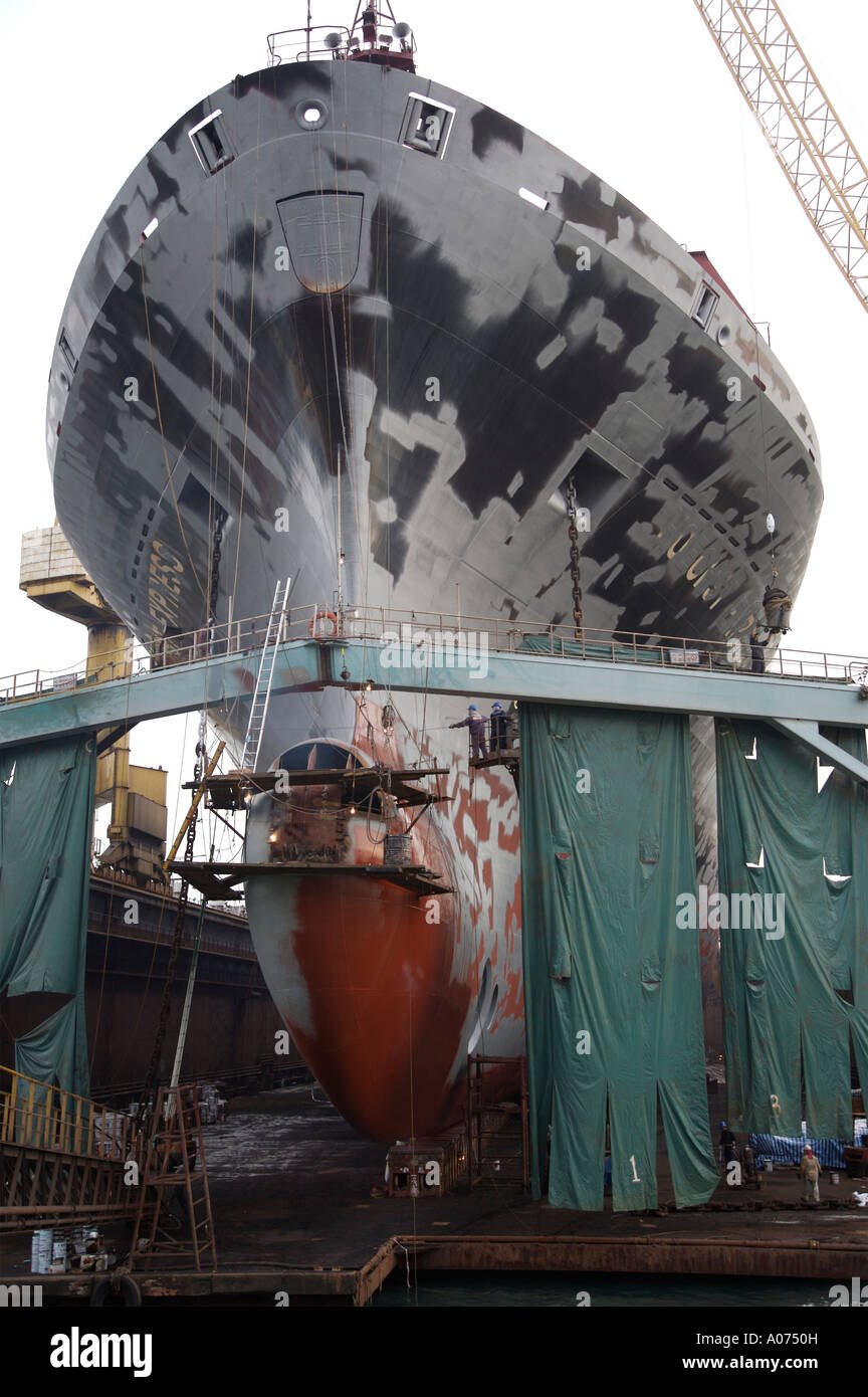 graphic detail shot of ship repair and ship painting and protective ...