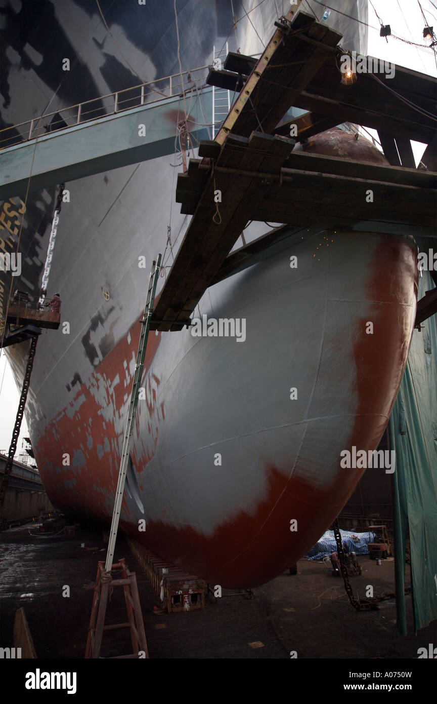 graphic detail shot of ship repair and ship painting and protective ...