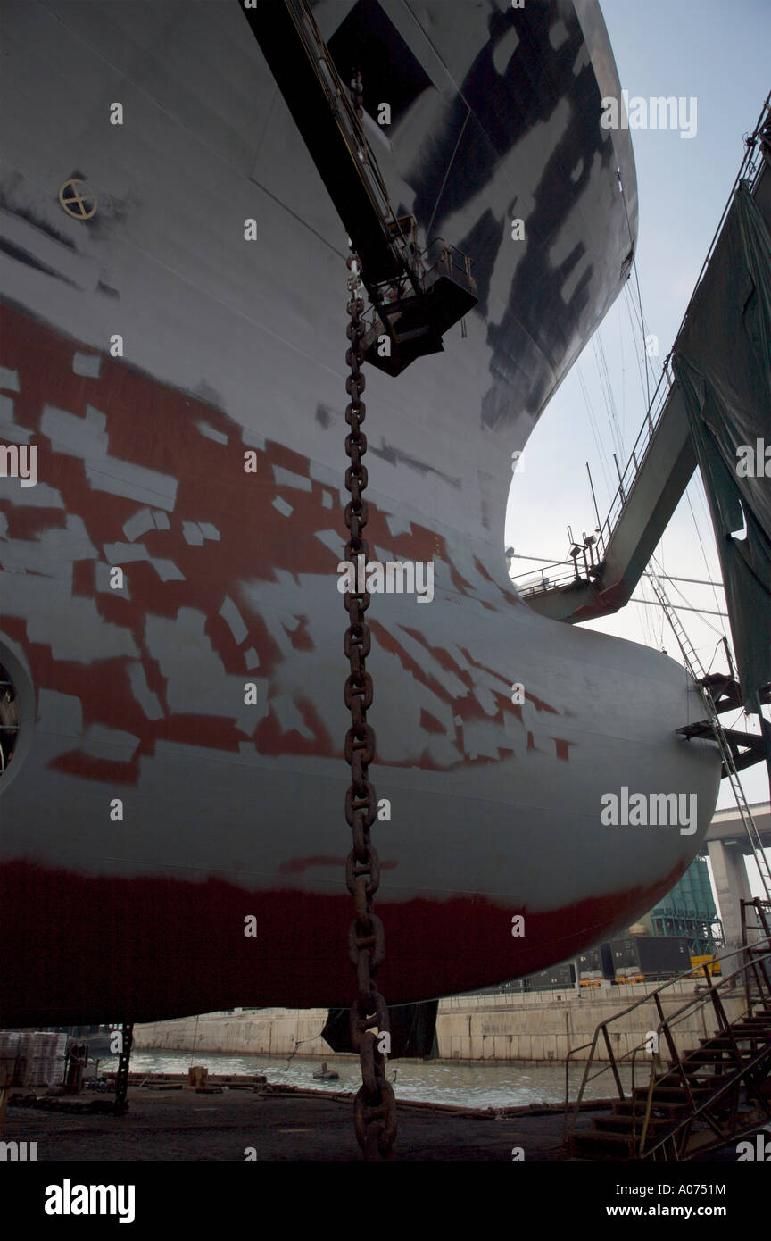 graphic detail shot of ship repair and ship painting and protective ...