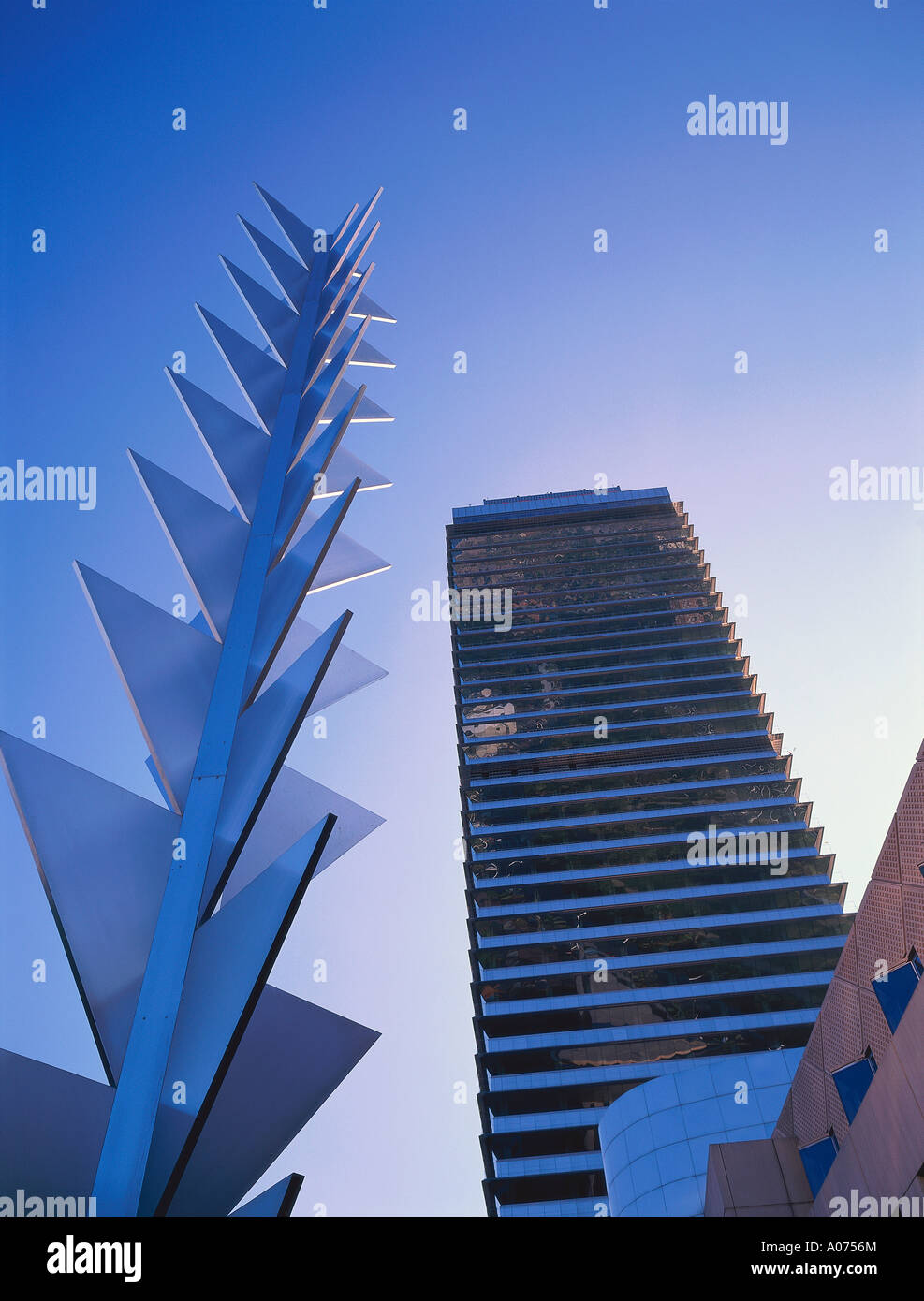 Office Building (Mapfre Tower) and Modern Sculpture Port Olimpic Spain ...