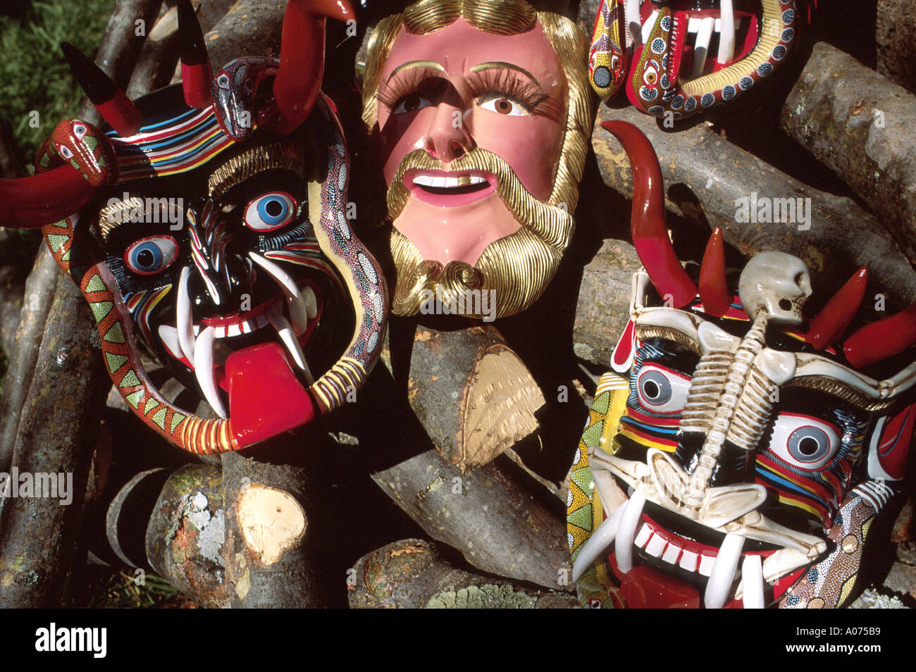 painted masks from Mexico Stock Photo - Alamy