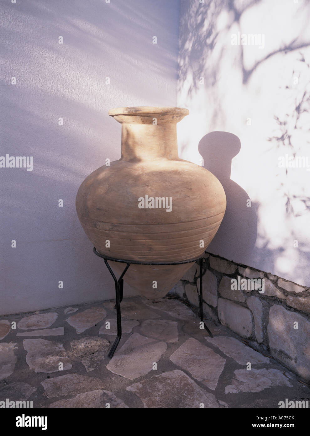 Traditional Clay Olive Oil Pot on Stand Greece Paxos Stock Photo - Alamy