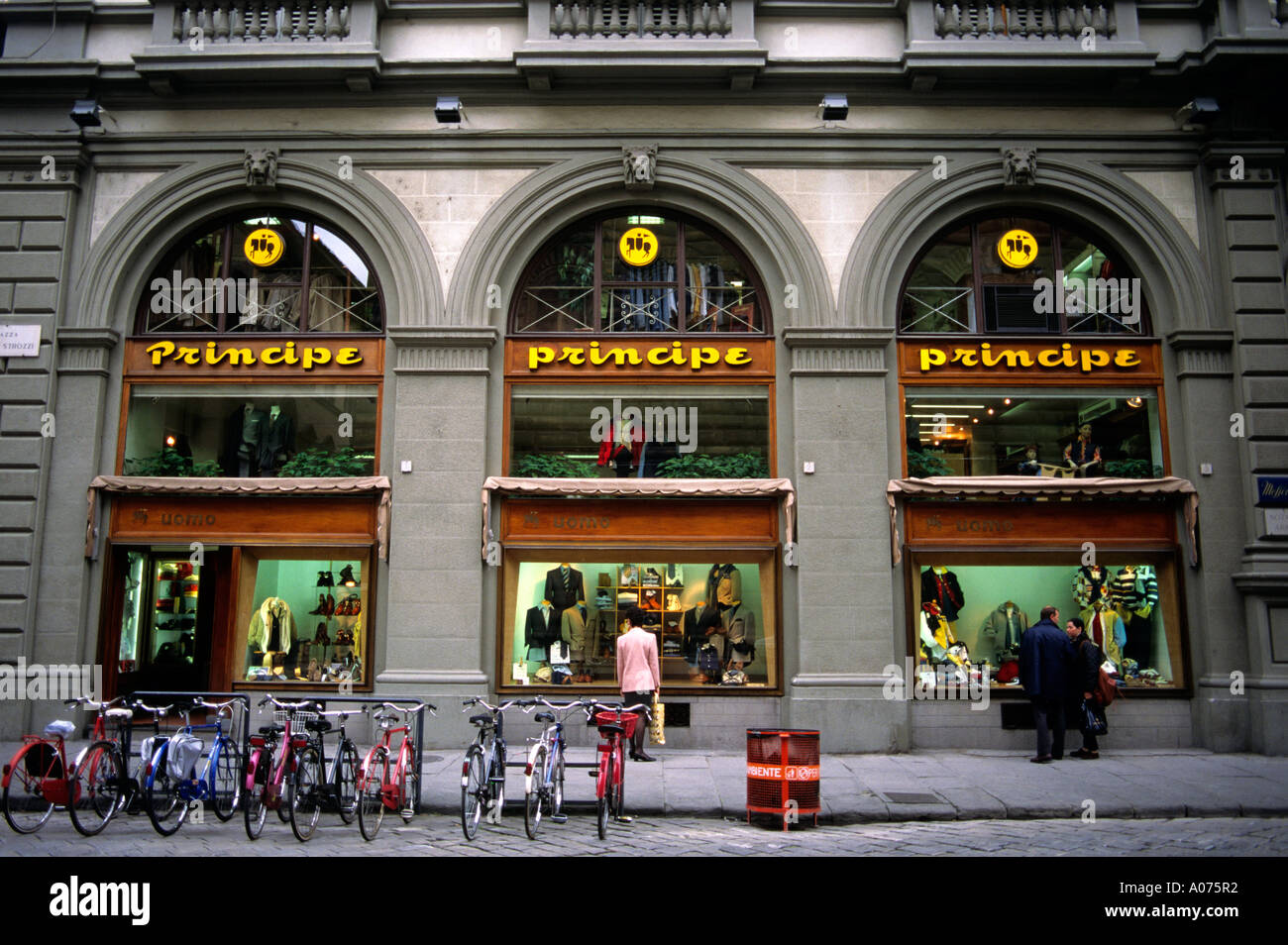 People window shop at a department store in Florence, Italy Stock Photo ...