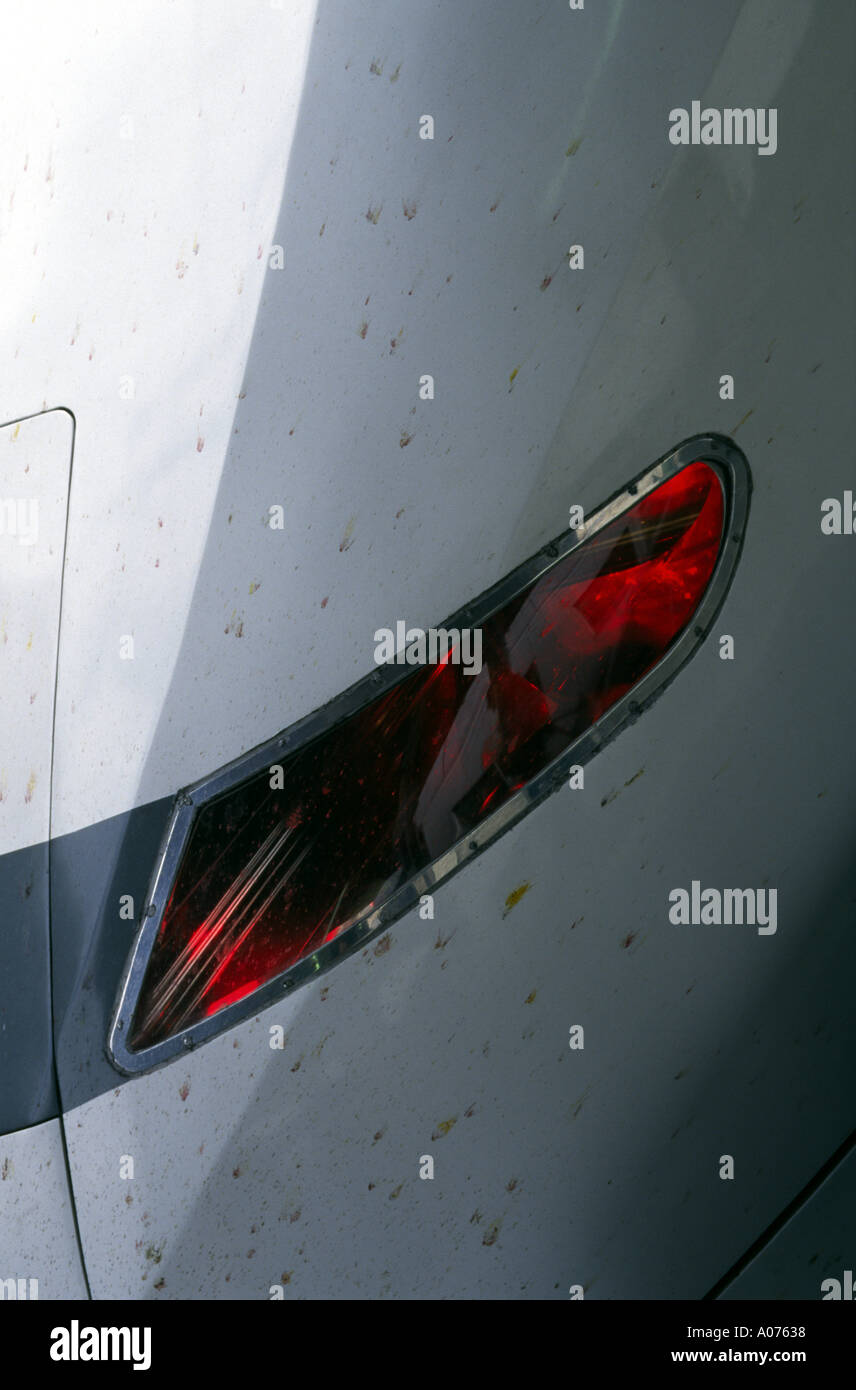 The aerodynamic headlight of a Japanese Bullet Train (Shinkansen ...