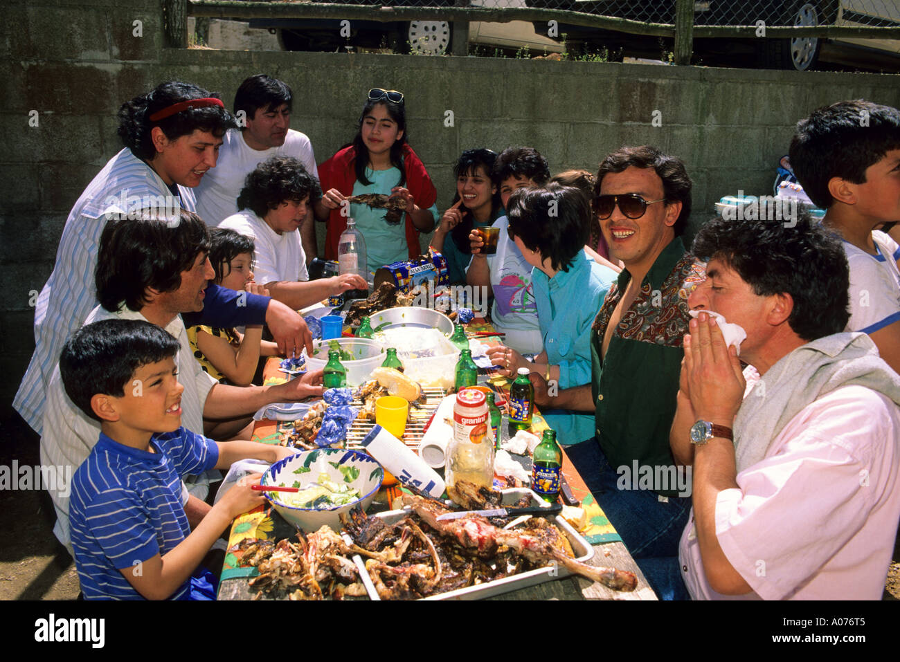 A spanish family having a picnic in Spain Stock Photo - Alamy