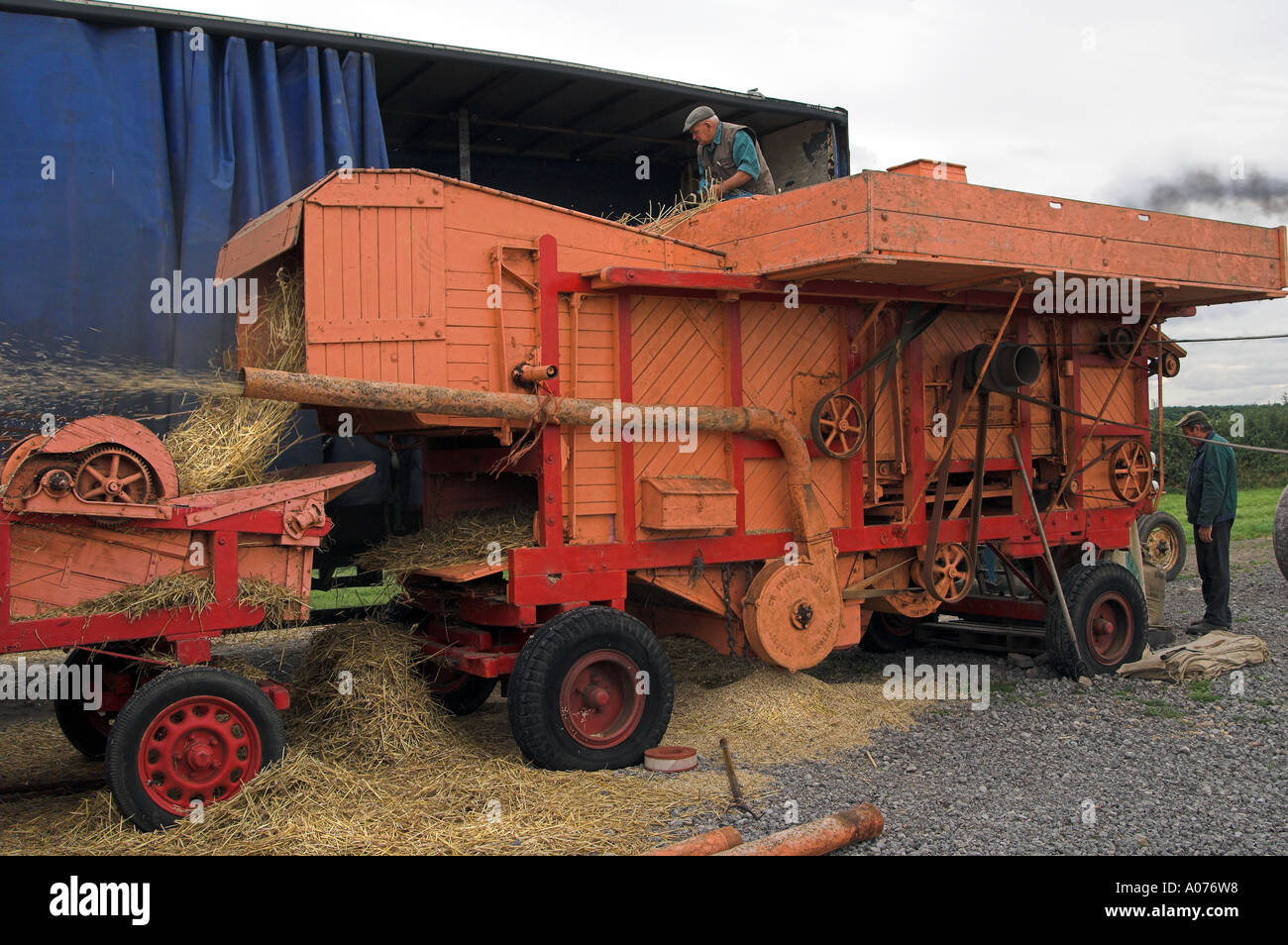 OLD Threshing machine Stock Photo - Alamy