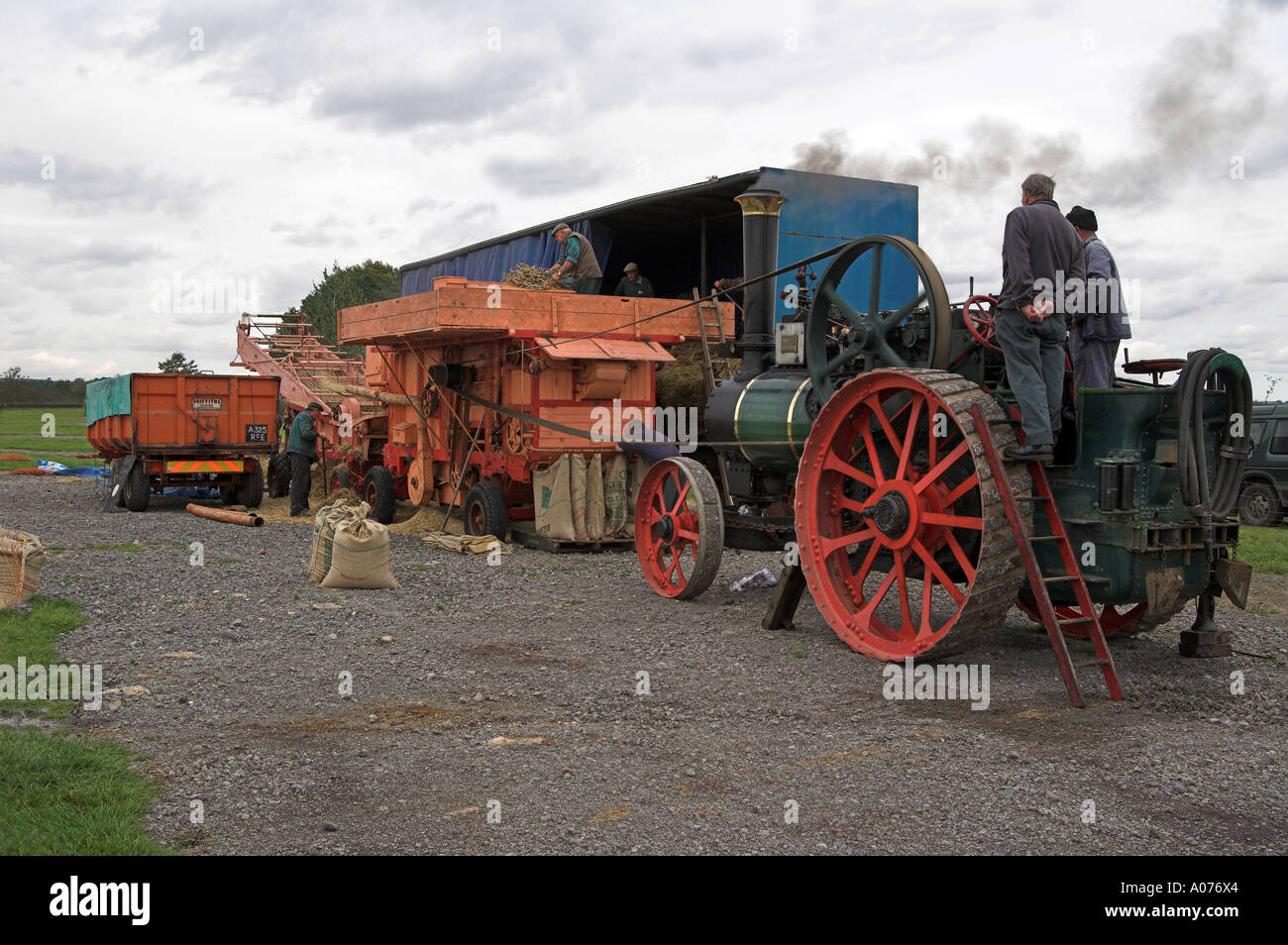 OLD Threshing machine Stock Photo - Alamy