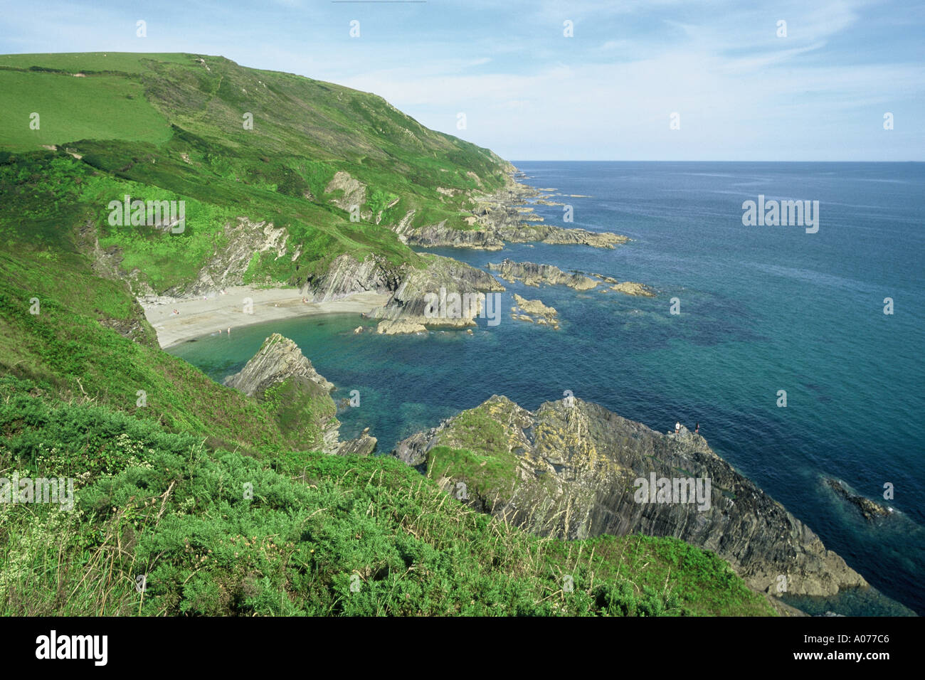 Lansallos Cove Cornwall England Stock Photo - Alamy