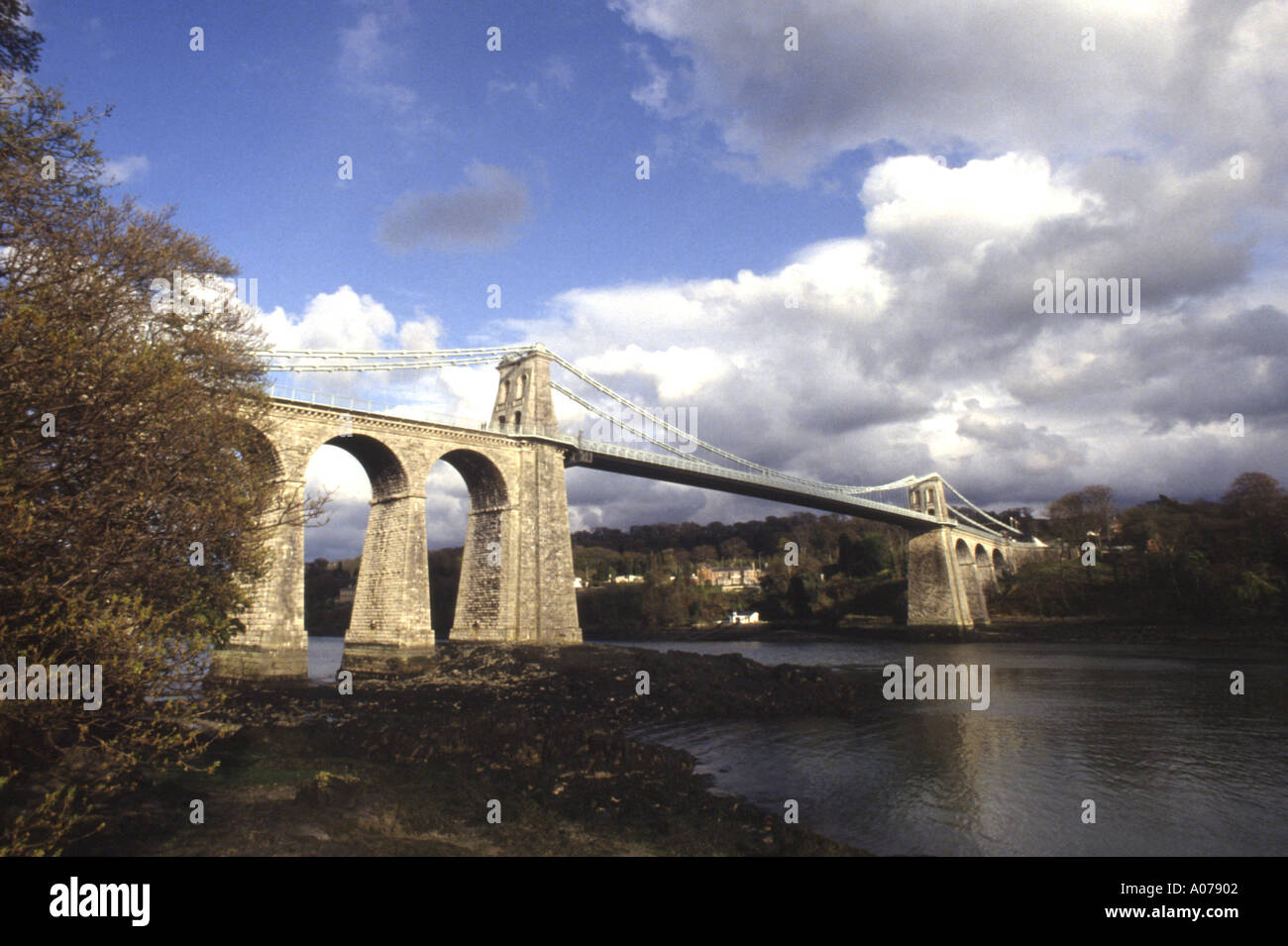 Suspension Bridge Anglesey Wales UK Stock Photo - Alamy