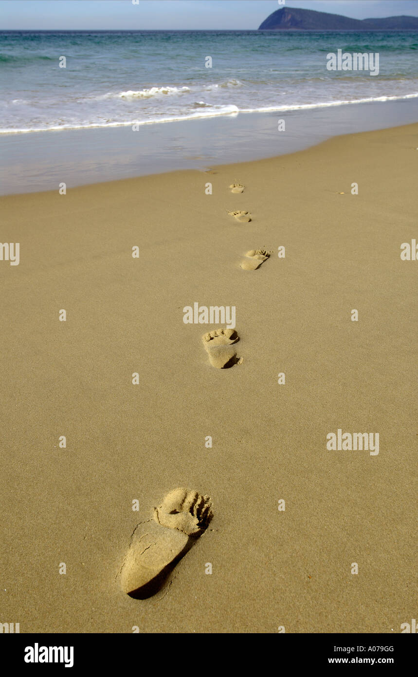 footsteps on a beach Stock Photo - Alamy
