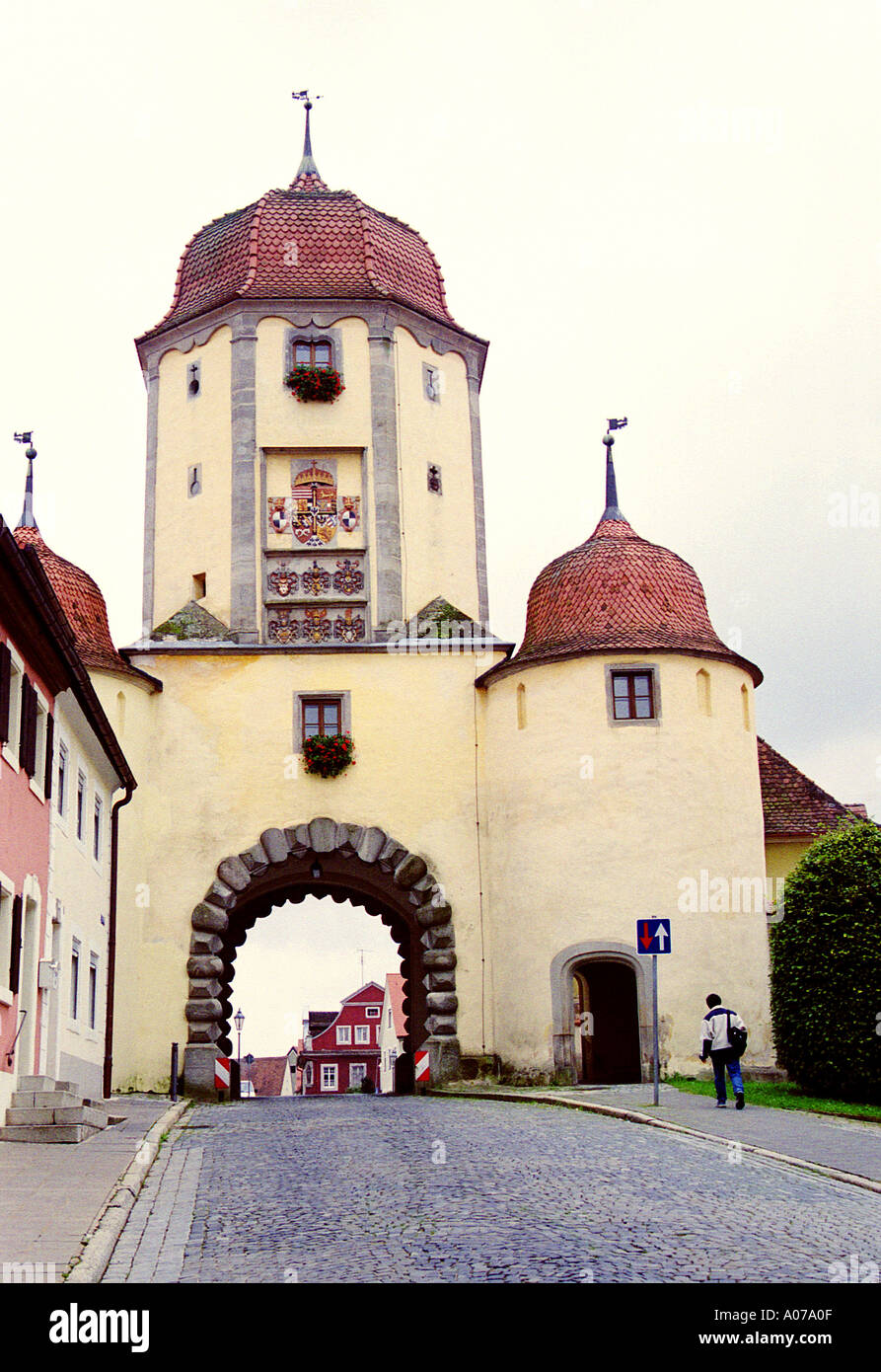 Gate in ancient town walls of Ellingen Germany Stock Photo - Alamy