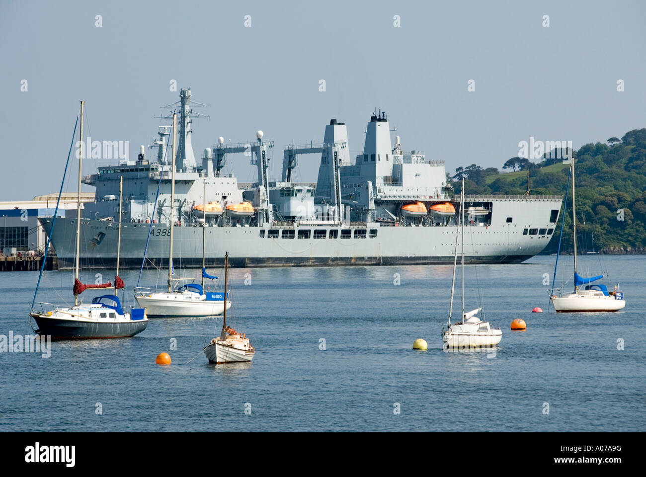 View from the waterside at Torpoint of RFA Fleet Replenishment ship ...