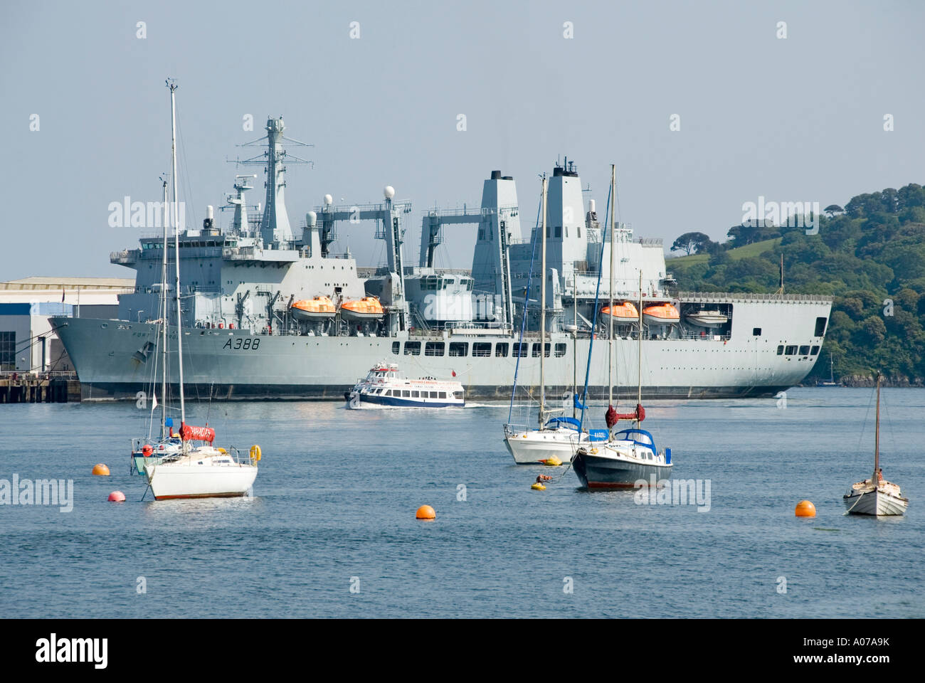 View from waterside at Torpoint RFA Fleet Replenishment ship Fort ...
