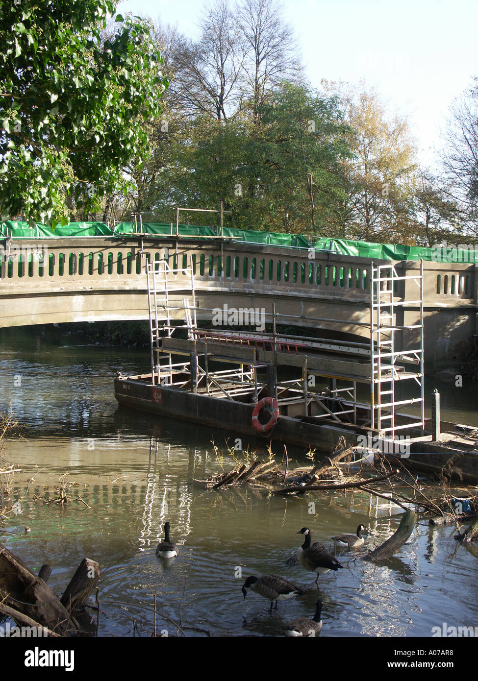 A floating access platform to enable bridge repairs to take place on a ...