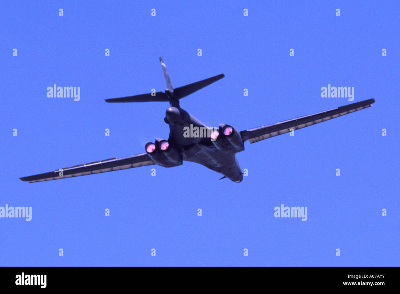 Boeing B-1B Lancer jet bomber operated by the US Air Force displaying ...