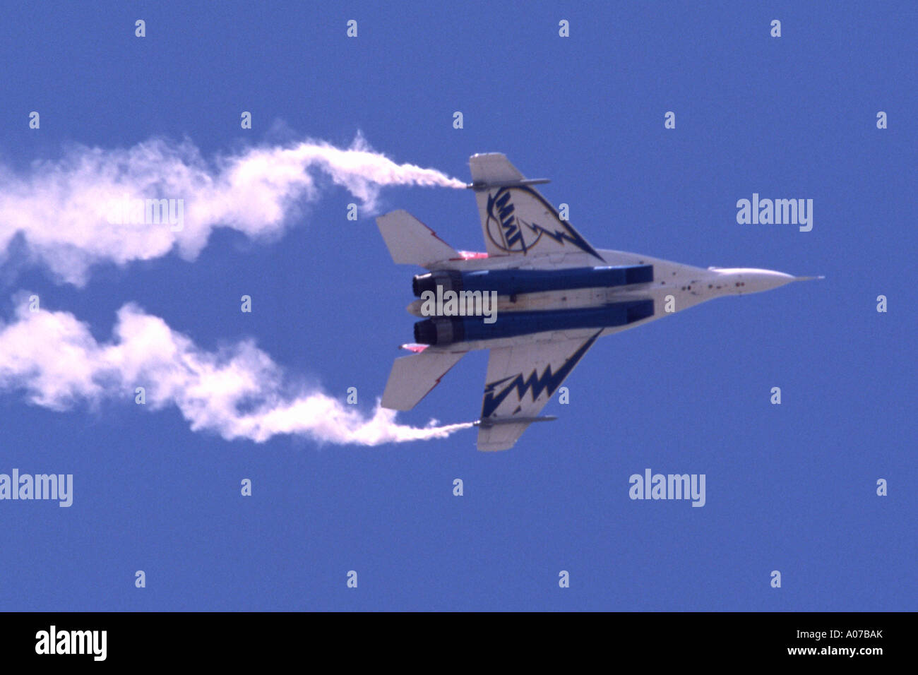 Mig-29M OVT Fulcrum vectored thrust demonstration aircraft displaying ...