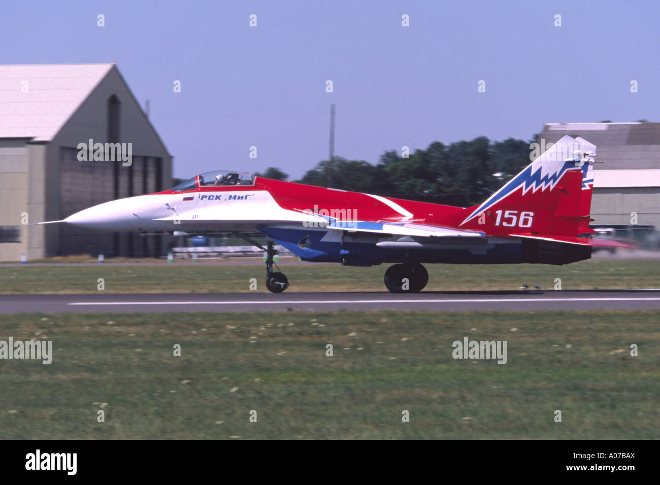 Mig-29 OVT Fulcrum vectored thrust demonstration aircraft displaying at ...