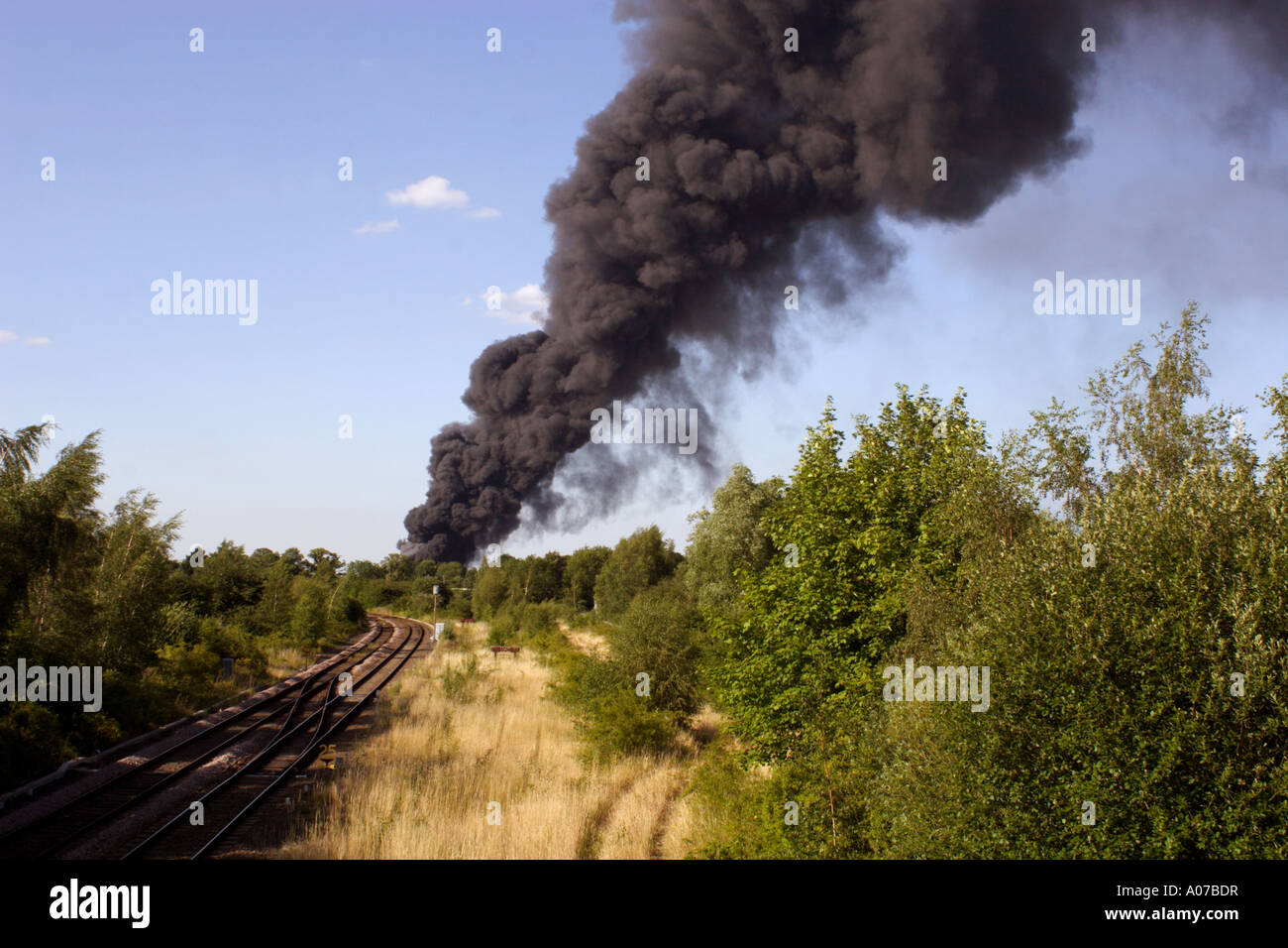 Logtek factory fire in Pinchbeck, UK Stock Photo - Alamy