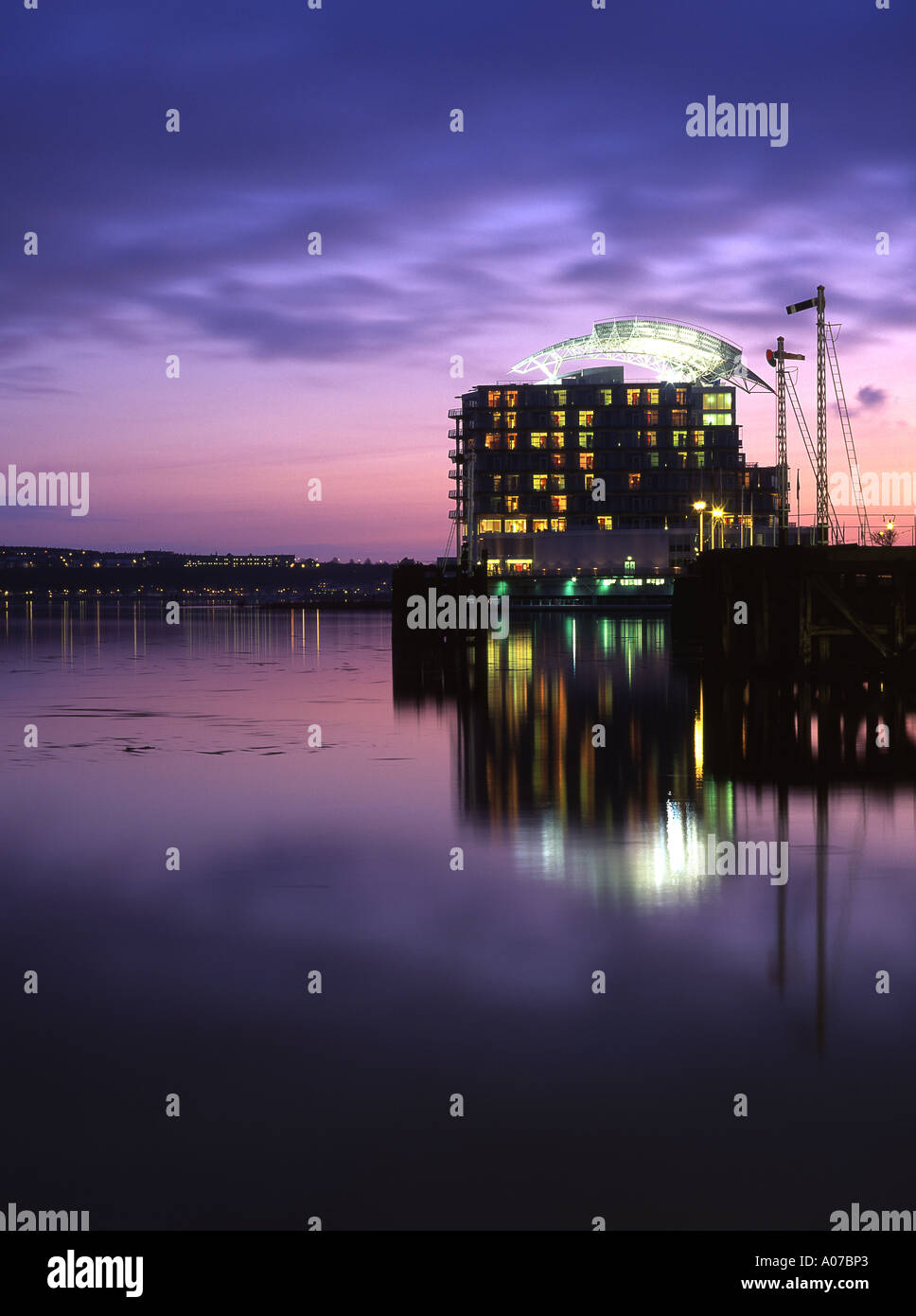St David's Hotel and Spa Cardiff Bay Night view Cardiff South Wales UK ...