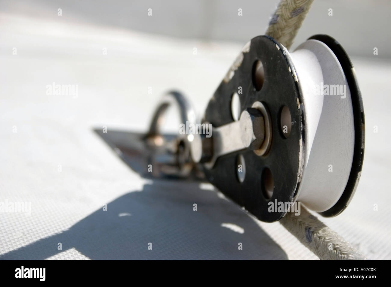 Sailboat Pulley block Stock Photo - Alamy