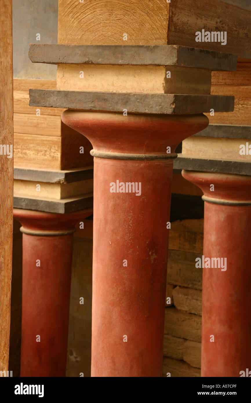 Restored Columns Knossos Palace Crete Stock Photo - Alamy