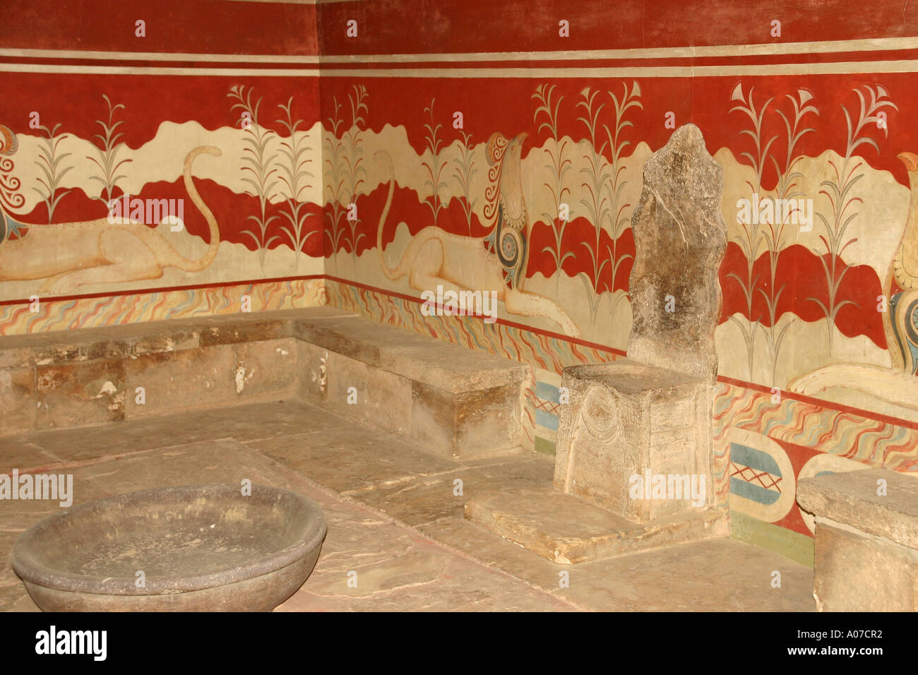 Throne Room Knossos Crete Stock Photo - Alamy
