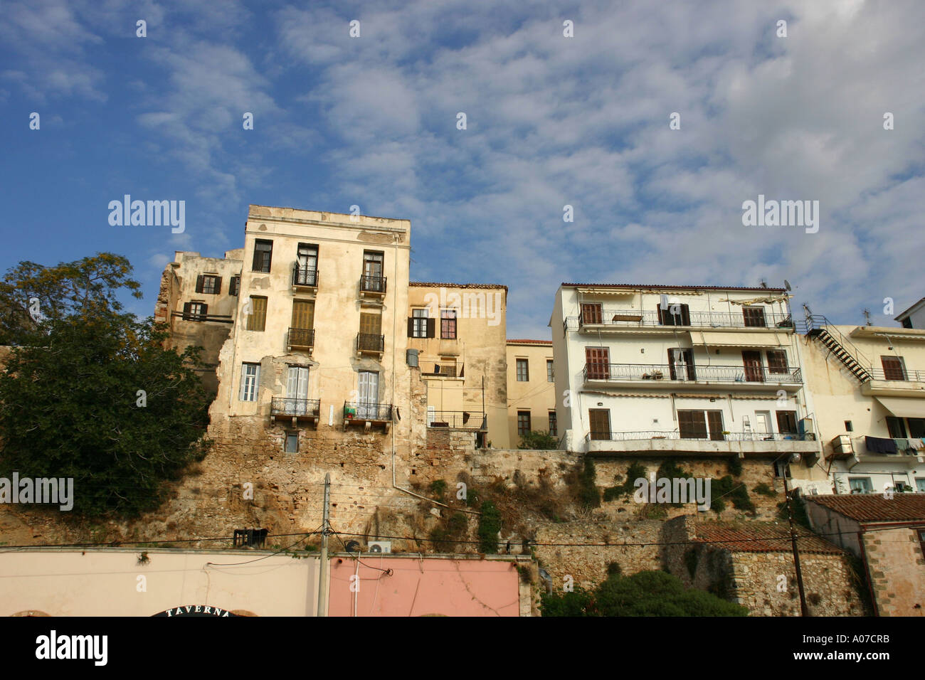 Waterfront Buildings Hania Crete Stock Photo - Alamy