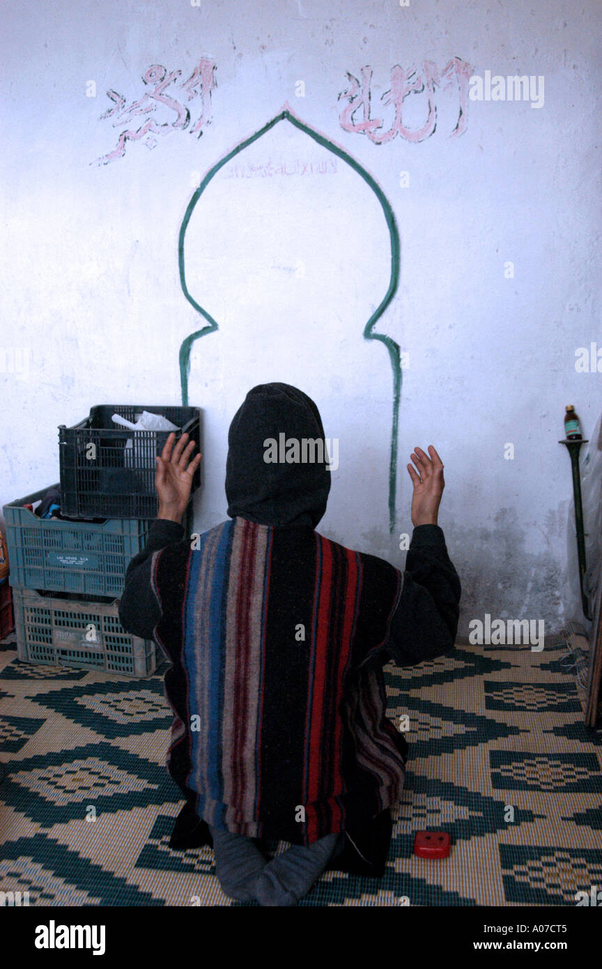 Moroccan Immigrant Praying, Barranquete, Almeria, Southern Spain Stock ...