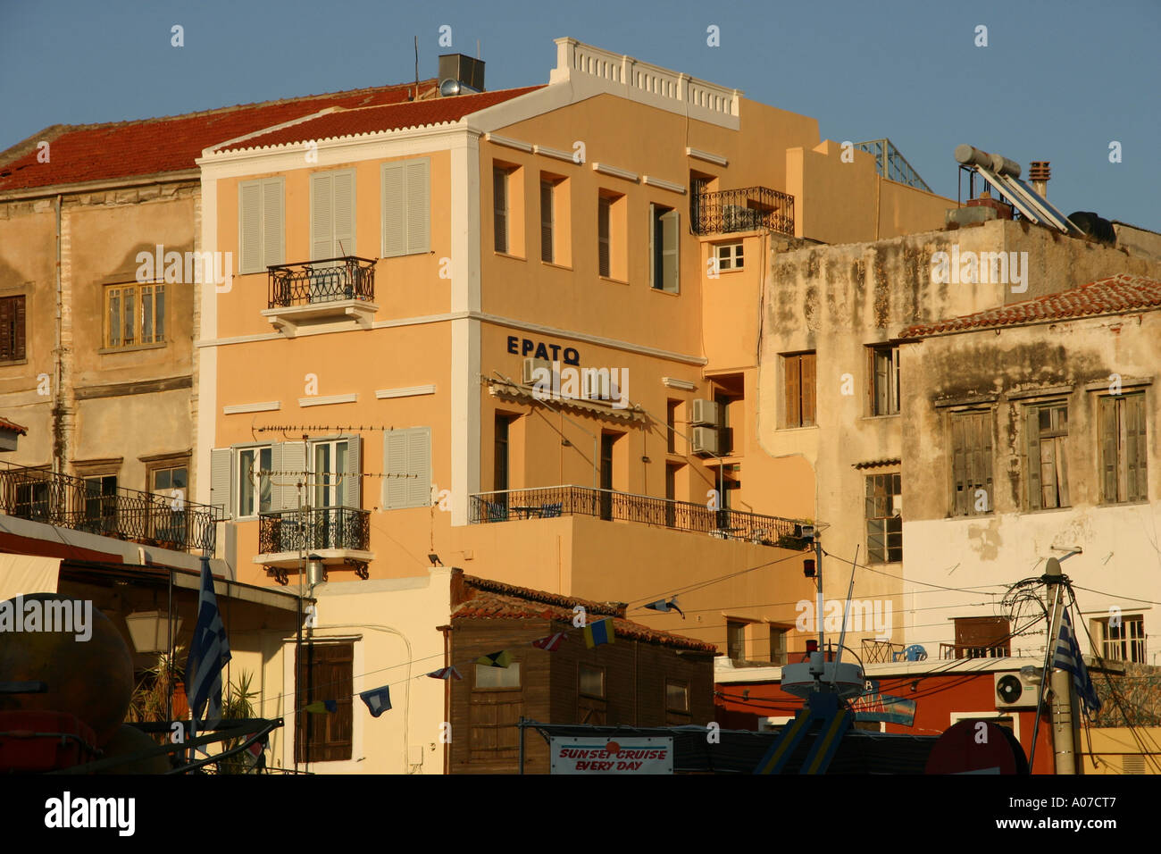 Waterfront Buildings Hania Crete Stock Photo - Alamy