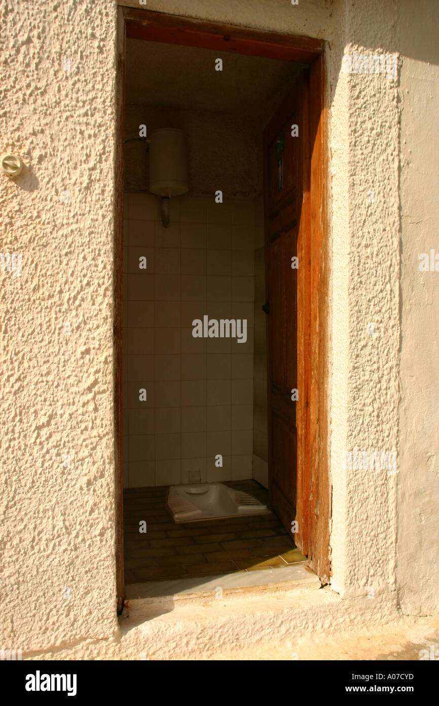 Traditional Greek Style Toilet at a Cafe on Crete Stock Photo - Alamy