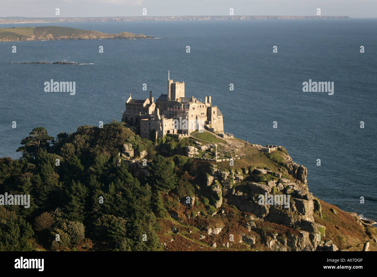 aerial photograph of St Michaels Michael s Mount Cornwall UK Stock ...