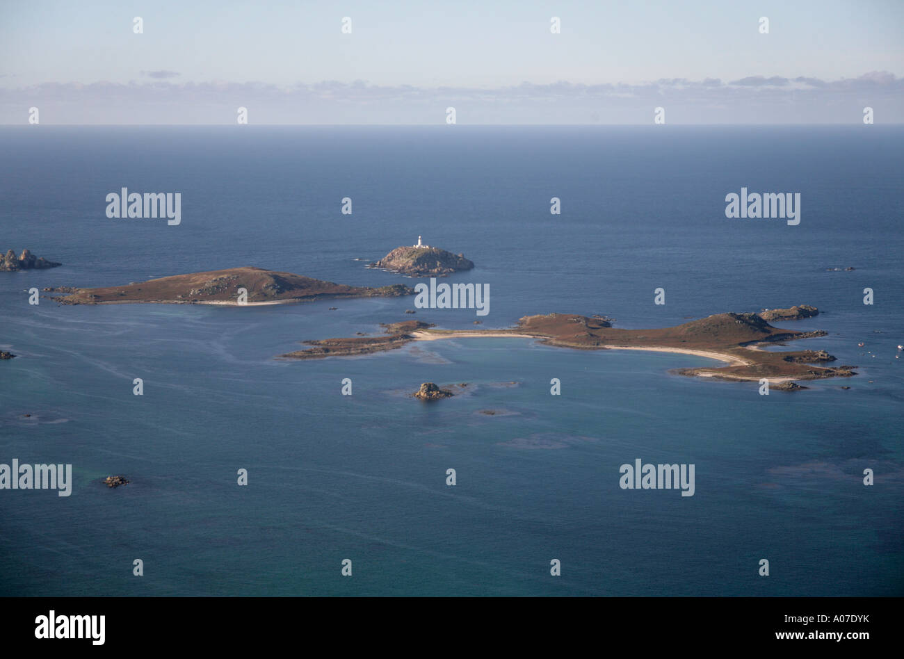 Stock aerial photograph of Round Island lighthouse North Wethel St ...