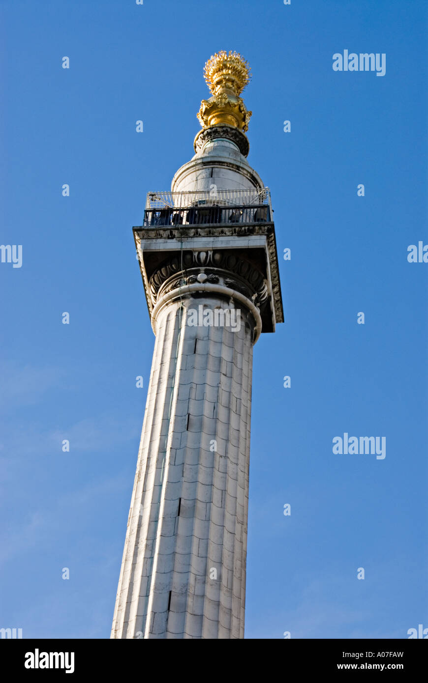 The Monument in Pudding Lane marking the Great Fire of London in 1666 ...